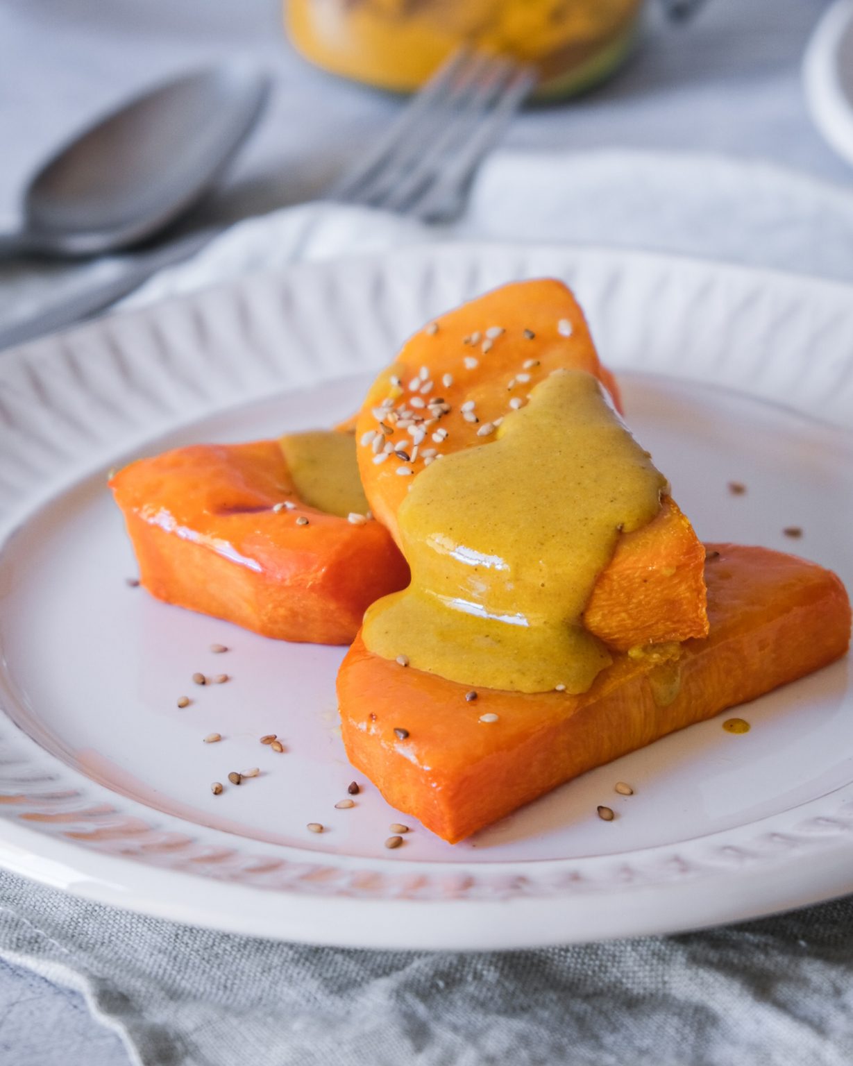 Calabaza asada con salsa de tahini y curry | Create Recipes | Recetas ...