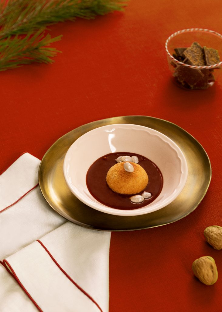 Rum sponge cake with raisin pearls and salty caramel | Create Recipes ...